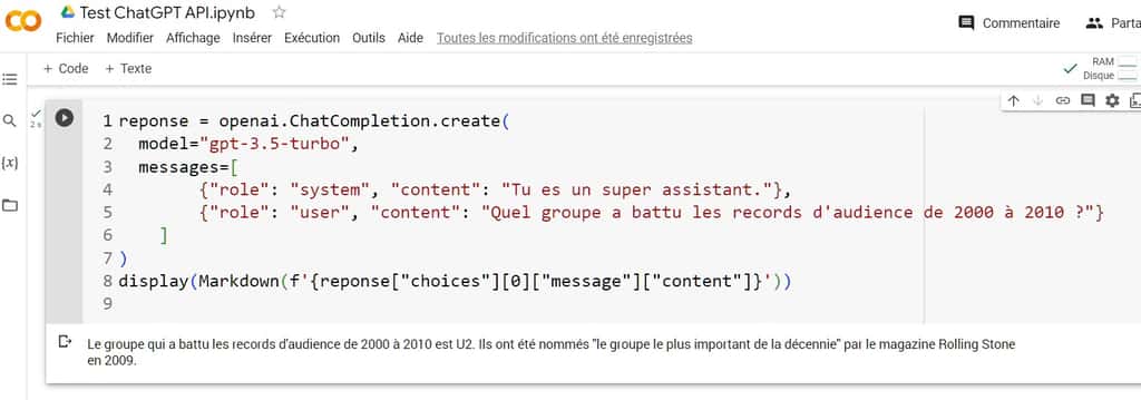 Comment utiliser l'API ChatGPT